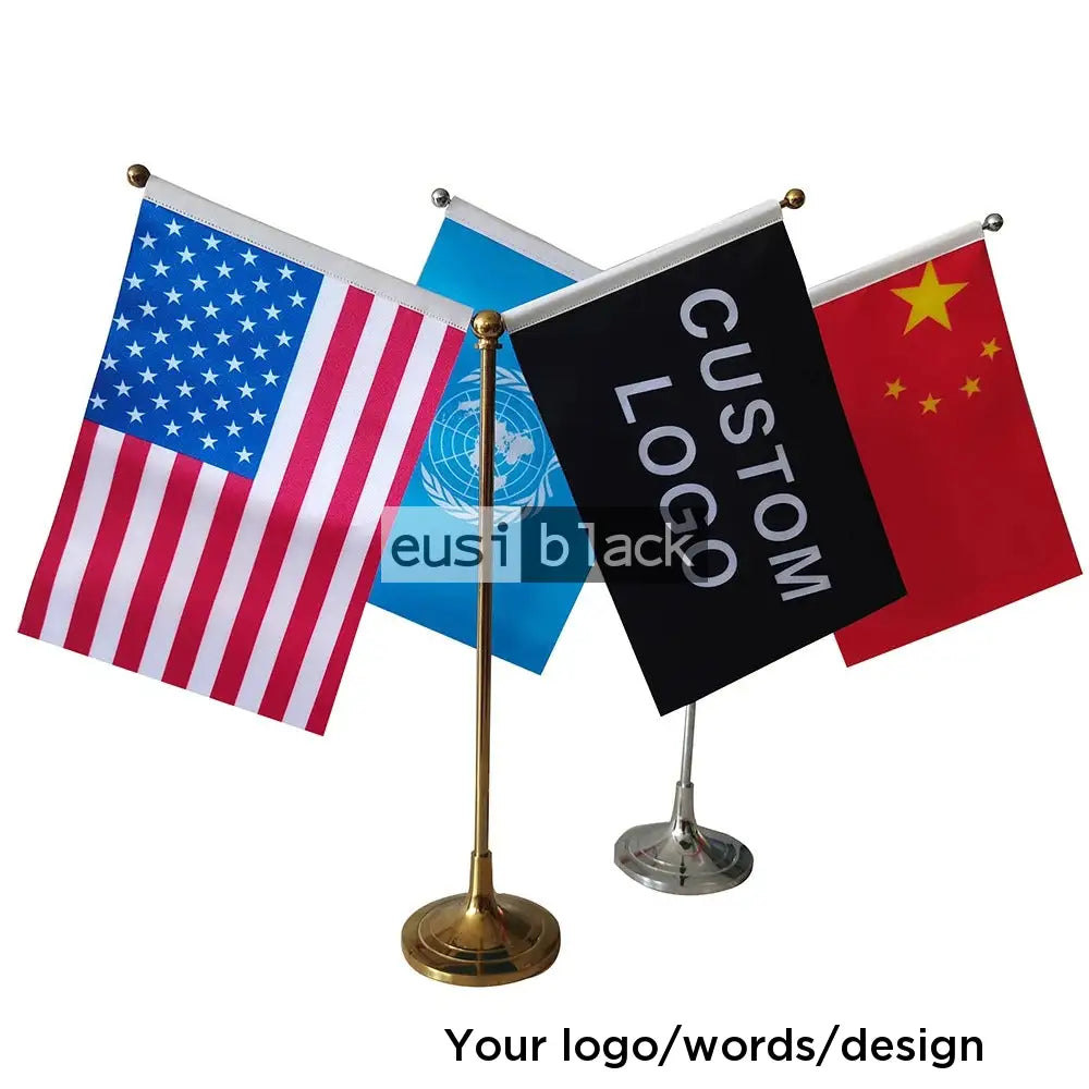 Twin face down flag with metallic holder customized by Eusi Black ...