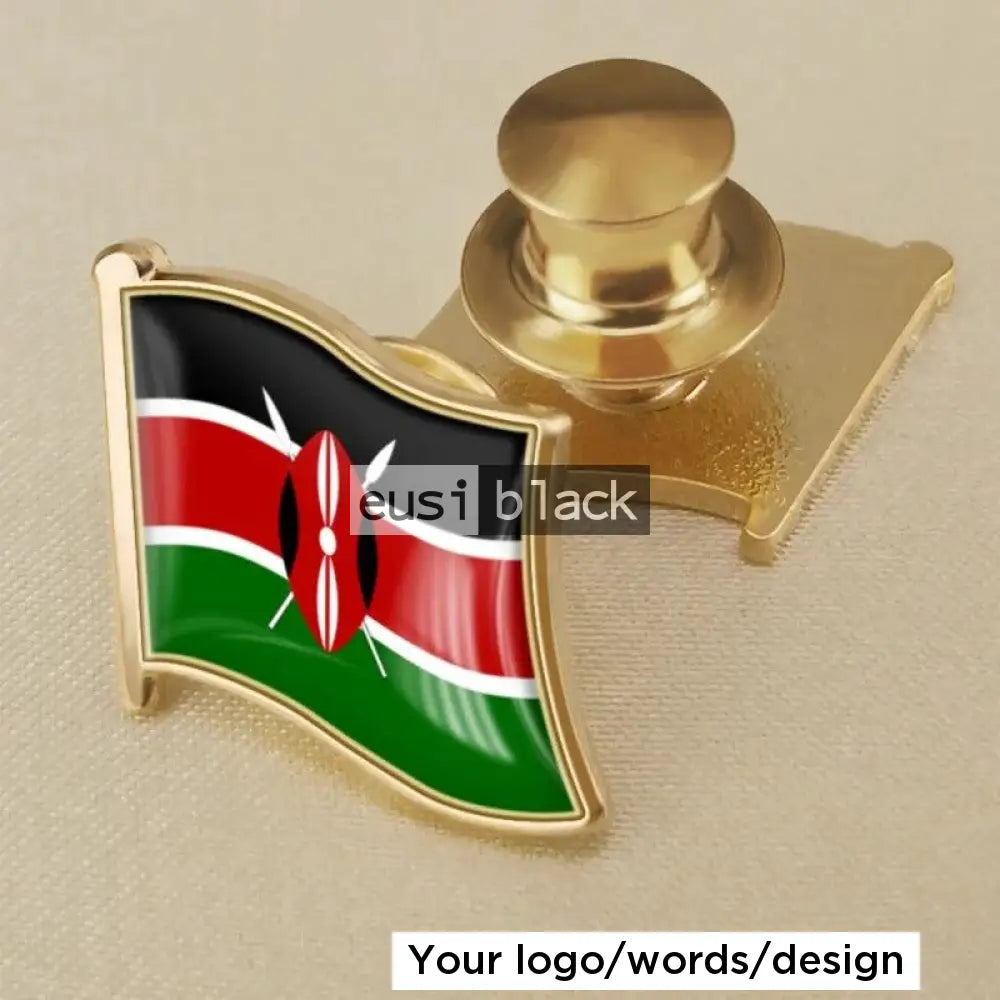 Flag shaped lapel pin sold and customized by Eusi Black Gift Shop ...